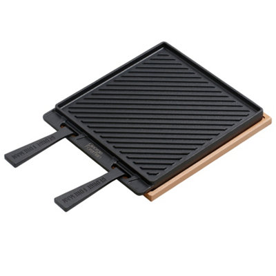 George Foreman Griddle Plate Dual Sided Smooth Portable Grill Pan BBQ ...