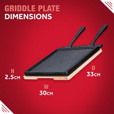 George Foreman Griddle Plate Dual Sided Smooth Portable Grill Pan BBQ ...