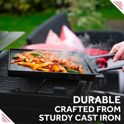 George Foreman Griddle Plate Dual Sided Smooth Portable Grill Pan BBQ ...