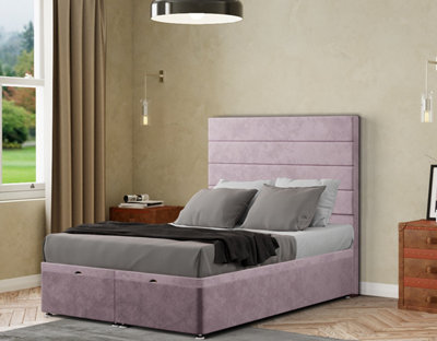 George Ottoman Bed Floor Standing Headboard Plush Blush