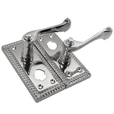 Georgian Door Handles Privacy WC Bathroom Pack Chrome 108mm x 48mm ...