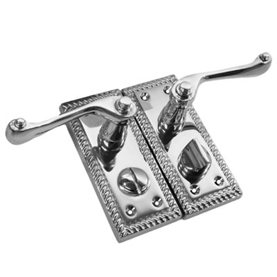 Georgian Door Handles Privacy WC Bathroom Pack Chrome 108mm x 48mm ...