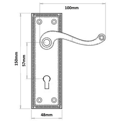 Georgian Roped Door Handle Satin, Lock Door Handles Lever Lock Set ...
