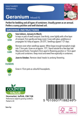 Geranium Mixed F2 by Country Value