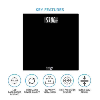 Get Fit Bathroom Scales - Digital Weighing Scale Strain Gauge Sensor ...