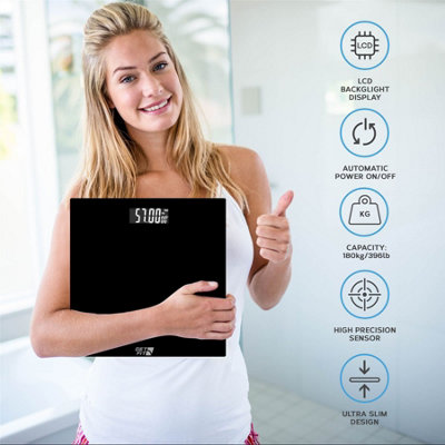 Get Fit Bathroom Scales - Digital Weighing Scale Strain Gauge Sensor ...