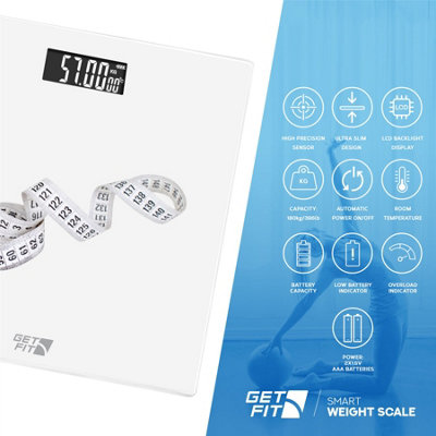 Get Fit Bathroom Scales - Digital Weighing Scale, Strain Gauge Sensor ...