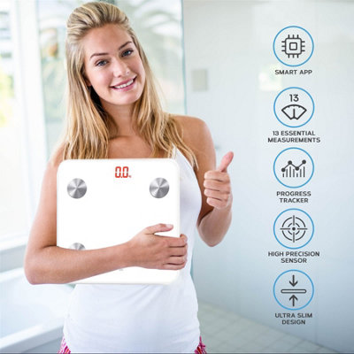 Get Fit Smart Bathroom Scales - Digital Body Weighing Scale - Connect ...