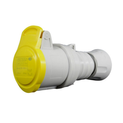 Gewiss GW62001 Coupler (Female) 2 Pole & Earth Yellow 110 Volt 16 Amp | DIY at B&Q