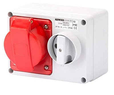Gewiss GW66020 Heavy-Duty Interlocked Socket Outlet IP44, 3P+N+E, 32A ...