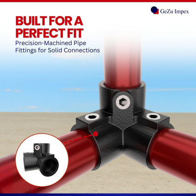 GEZU IMPEX 3 WAY CORNER ELBOW TUBE CONNECTOR 42 MM HOT DIP GALVANISED ...