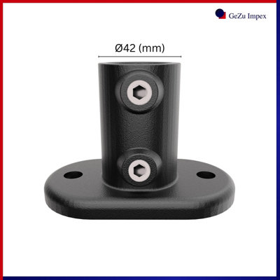 GeZu Impex Base Plate Tube Clamp 42 mm Hot Dip Galvanised Silver ...