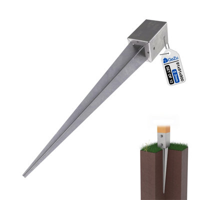 GeZu Impex Heavy Duty Post Support 91 x 91 x 900 mm Hot Dip Galvanised ...