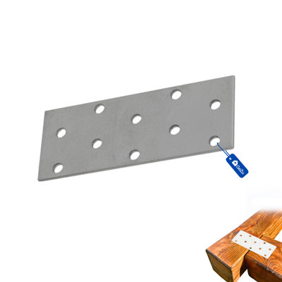 GeZu Impex Joining Plates 100 x 40 mm Galvanised flat perforated metal ...