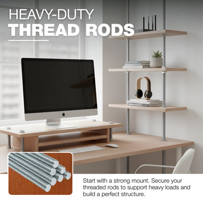 GeZu Impex M3 Threaded Rod 1000 mm Stainless Fully Threaded Bar Screw ...