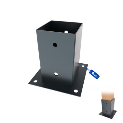 GeZu Impex Post base 91 x 91 mm Anthracite Powder Coated fence support ...