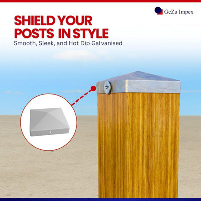 GeZu Impex Post Cap 101 x 101 mm Hot Dip Galvanised pyramid square ...