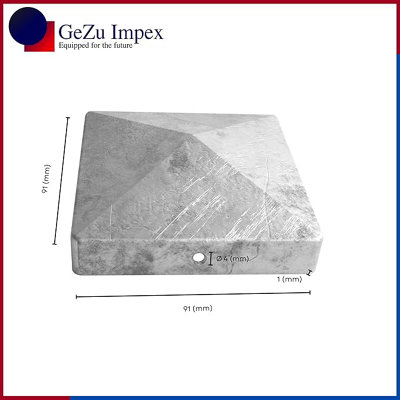 GeZu Impex Post Cap 91 x 91 mm Hot Dip Galvanised pyramid square fence ...
