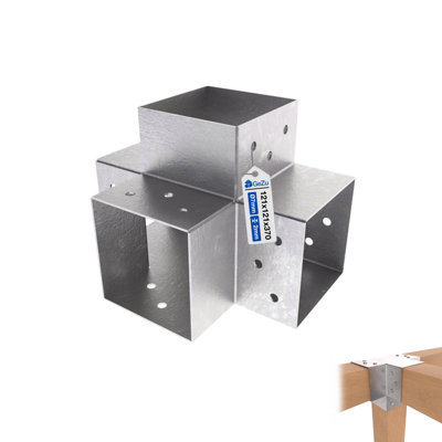GeZu Impex Post Connector X 121x121 mm Hot Dip Galvanised Pergola 4 Way ...