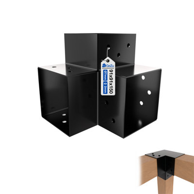GeZu Impex Post Connector Y 91x91 mm Black Powder Coated 3 Way Right ...