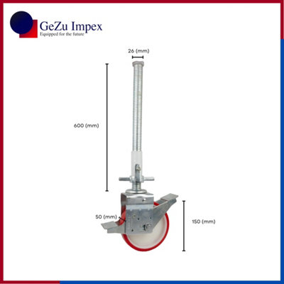 GeZu Impex Scaffolding Wheel with brakes 1000 kg Electroplated height ...