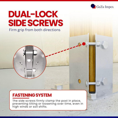 GeZu Impex Swift Clamp Bolt Down Post Support 100 x 100 mm Hot Dip ...