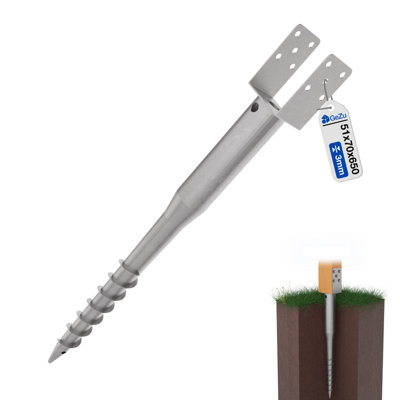 GeZu Impex U Ground Anchor 51 x 650 mm Screw piles U Post holder Post ...