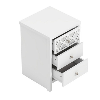 GFW Arianna 3 Drawer Bedside Table White