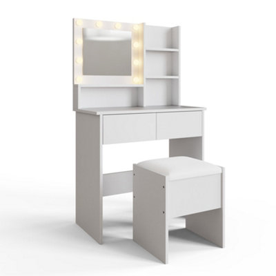 GFW Eva LED Dressing Table Set White