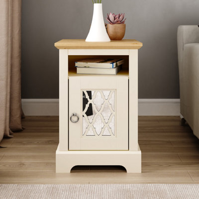 GFW Honiton 1 Door Side Table Ivory