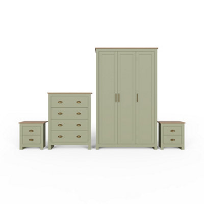 GFW Lancaster 4 piece bedroom set - Wardrobe Chest of Drawers Bedside ...