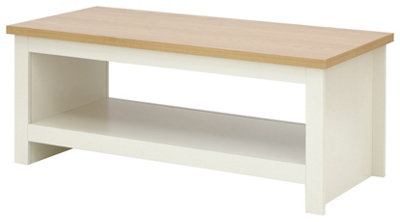 GFW Lancaster Coffee Table with Shelf Cream
