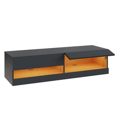 GFW Leon 120cm Wall TV Unit with LED Anthracite