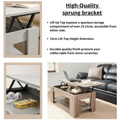 GFW Lift Up Top Coffee Table Walnut