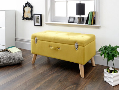 GFW Minstrel Ottoman Storage Bench Large Mustard