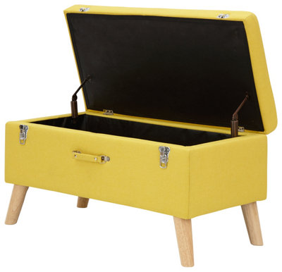 GFW Minstrel Ottoman Storage Bench Large Mustard