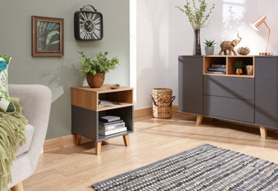 GFW Modena Lamp Table Slate Grey | DIY at B&Q