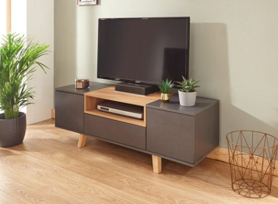 GFW Modena TV Unit Slate Grey/Oak