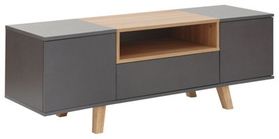 GFW Modena TV Unit Slate Grey/Oak
