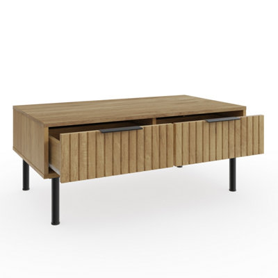 GFW Nervata Coffee Table Oak/Black