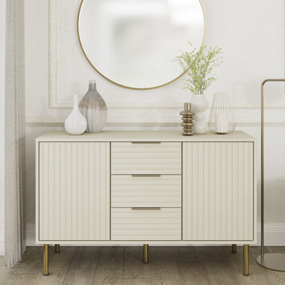 GFW Nervata Sideboard Cabinet Ivory