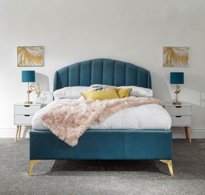 Teal king size ottoman bed store