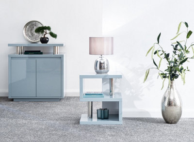 GFW Polar High Gloss LED Side Table Grey | DIY at B&Q