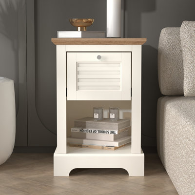 GFW Salcombe 1 Drawer Bedside Ivory | DIY at B&Q