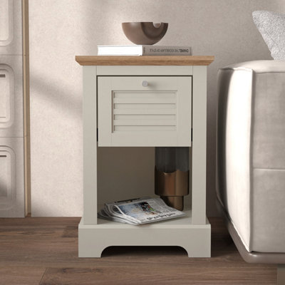 GFW Salcombe 1 Drawer Bedside Light Grey | DIY at B&Q