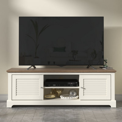 GFW Salcombe 2 Door TV Unit Ivory | DIY at B&Q
