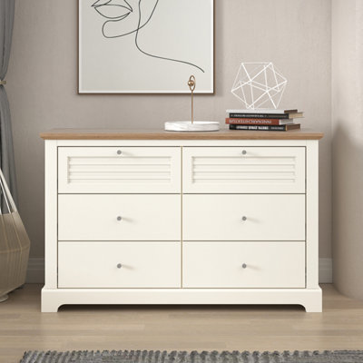 GFW Salcombe 3+3 Drawer Chest Ivory | DIY at B&Q