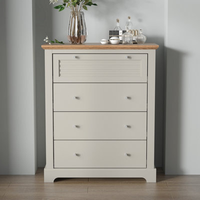 GFW Salcombe 4 Drawer Chest Light Grey | DIY at B&Q