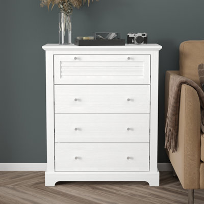 GFW Salcombe 4 Drawer Chest Pearl White | DIY at B&Q