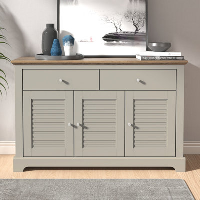 GFW Salcombe Large Sideboard Light Grey | DIY at B&Q